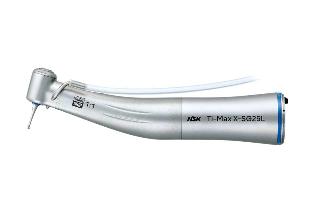 XSG25L Surgical contra angle 1:1 with blue ring and light guide