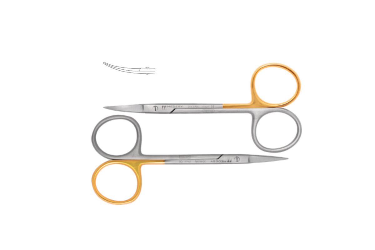 Iris suture scissors with carbide jaws - Curved