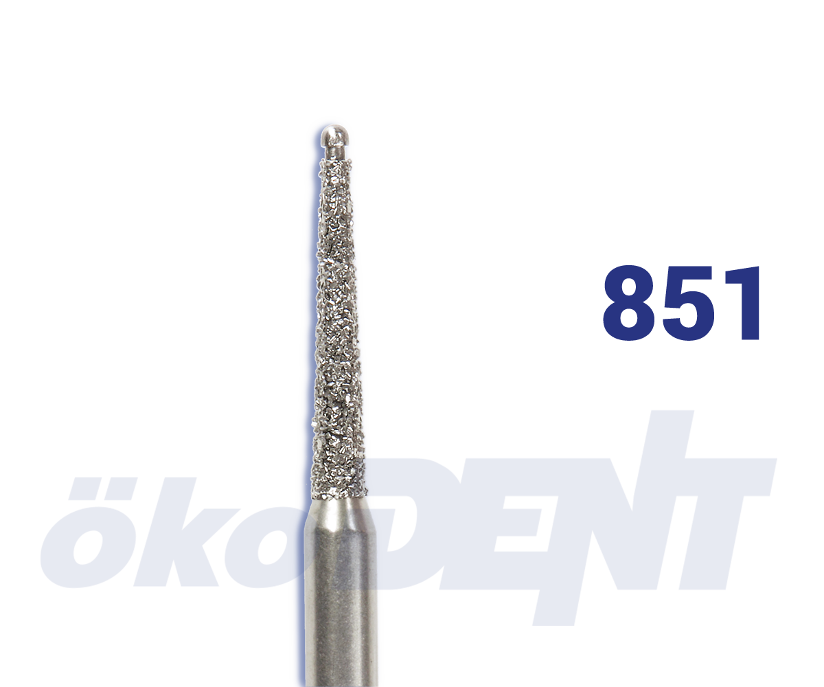 Std-Diamant Medium Burs - Safe END, FG Shank, L=8mm, D=1.2mm, 5-Pack