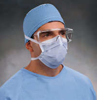 Tecnol Classic Surgical Mask - Blue Classic, Pleat-Style with Ties, 50/Bx