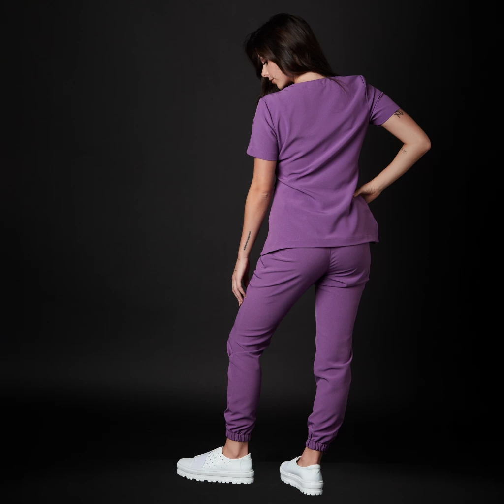 Scrub Set Performance Women Square Antibacterial (Color: Purple Neon ...