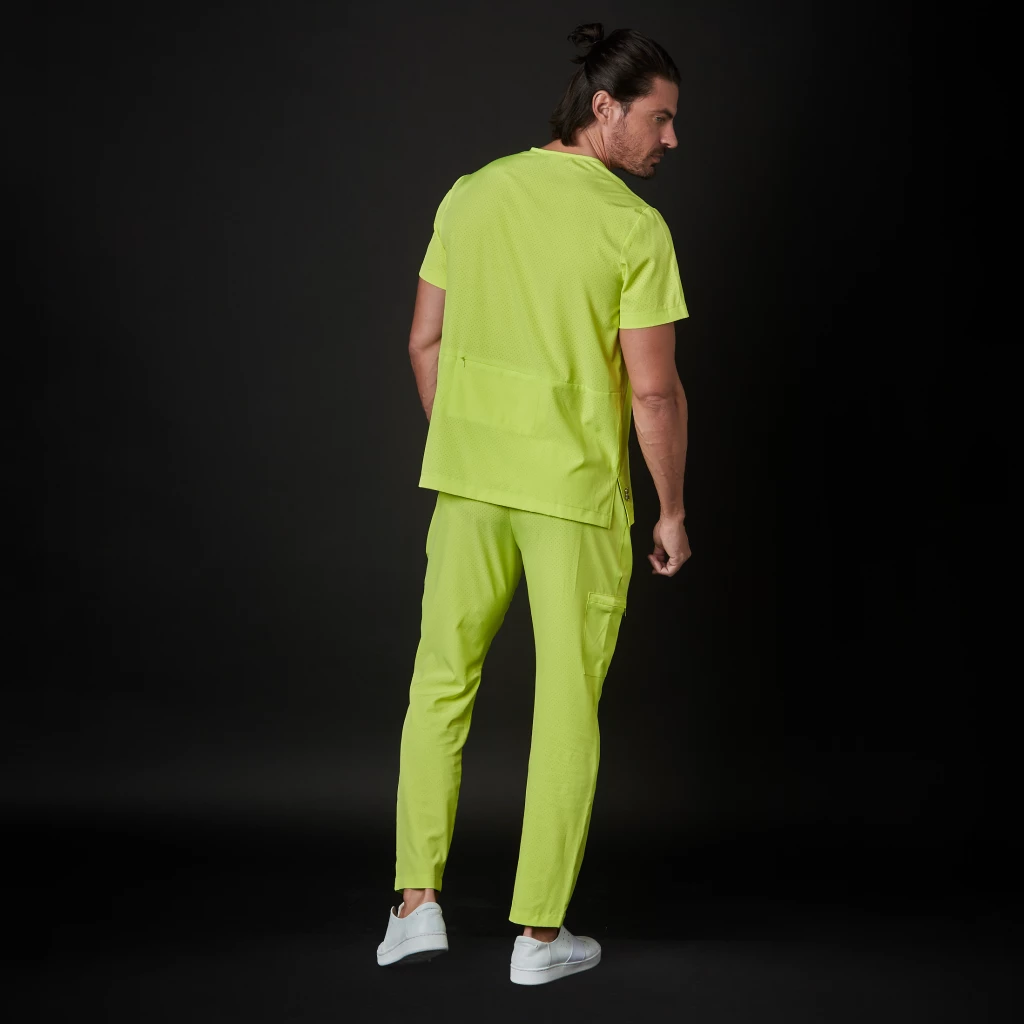 Scrub Set Rockwell Men Summer Hold (Color: Yellow Neon/Size: S)