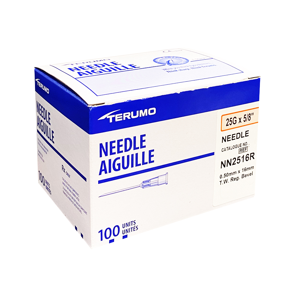Terumo Standard Hypodermic Needle, 25G x 5/8", Thin Wall without Safety ...