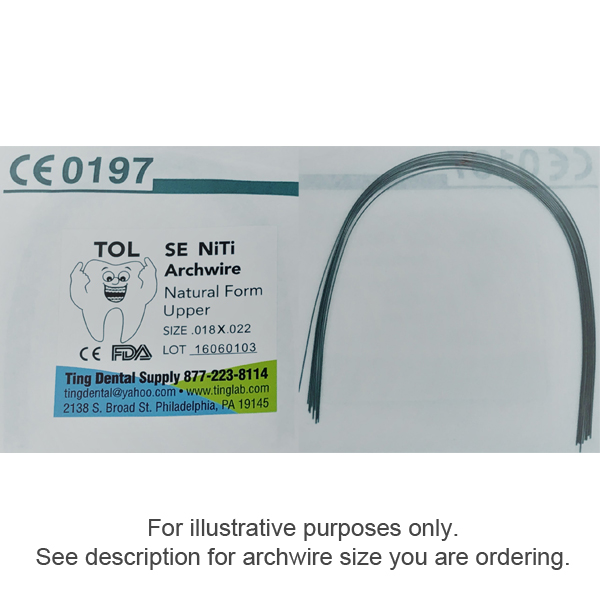 TOL NiTi Archwire, Oval, Rectangular 0.021"x0.025" Upper 10/Pk. Super ...
