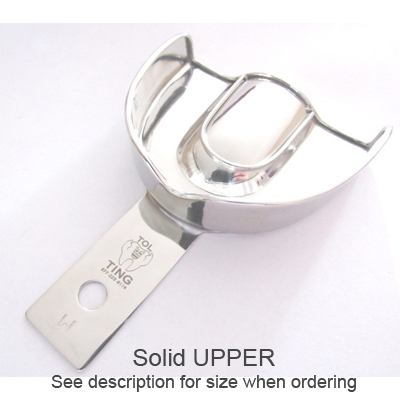 TOL Extra Small, Upper arch, Solid stainless steel impression tray