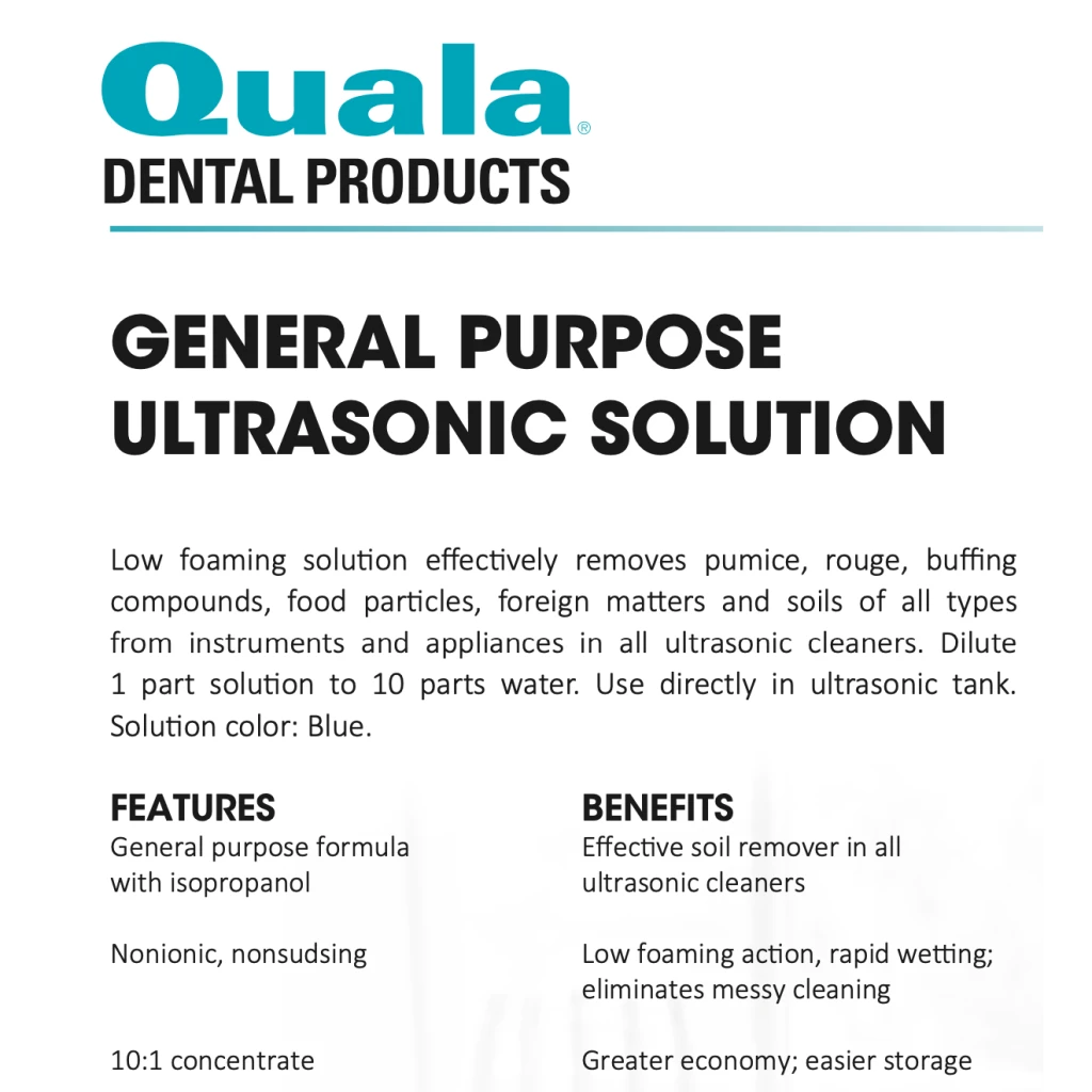 Quala General Purpose Ultrasonic Solution, 1 Gallon. Low foaming solution