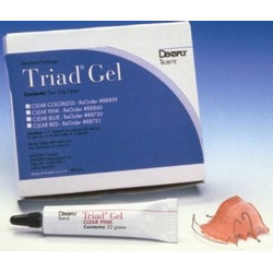 Triad Gel Blue Denture Material. Ready-to-use flowable VLC material