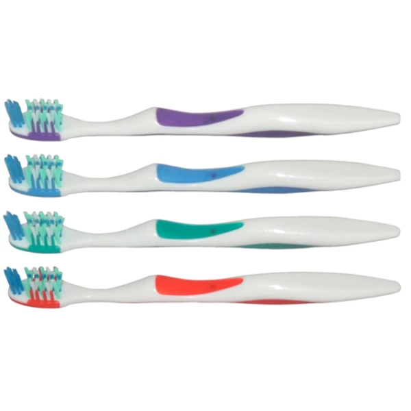 Oraline Adult Compact Stimulator Toothbrush, 32 Tuft, 4 Assorted Colors ...